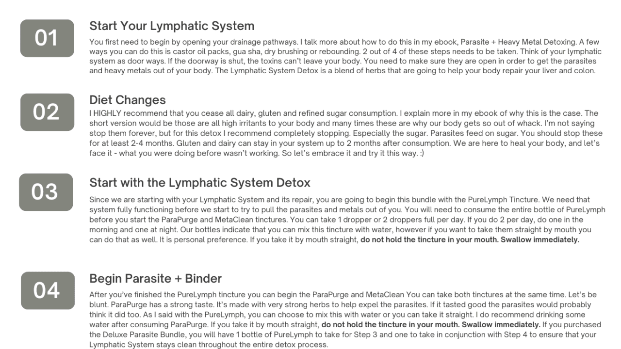 Parasite Detox Instructions - SAAMS Light